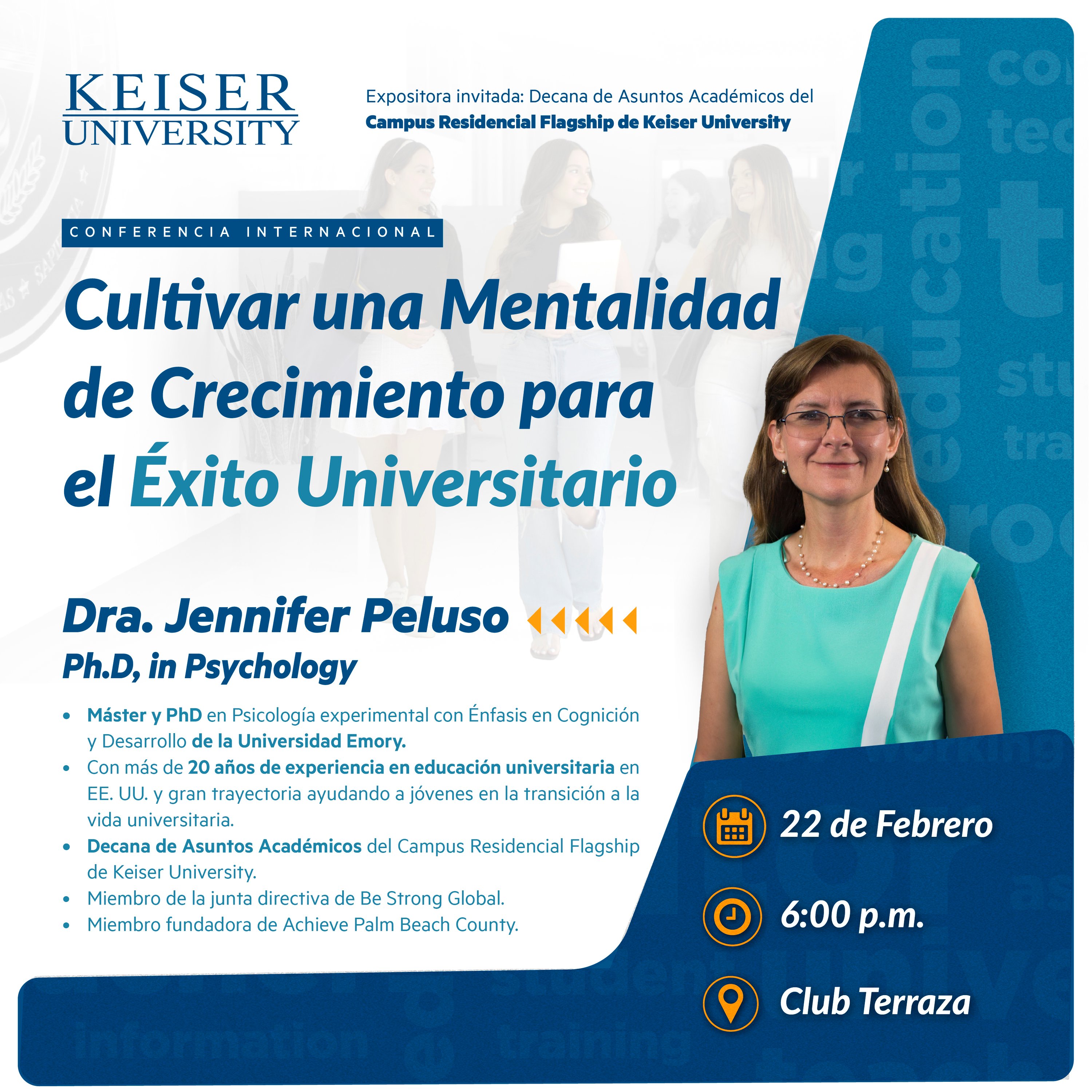 Conferencia claves del éxito universitario - Dra. Jennifer Peluso